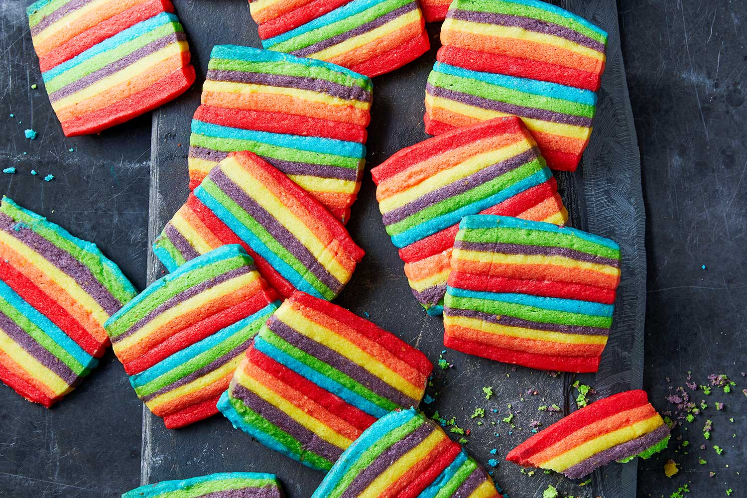 Rainbow stripe biscuits Recipe | Better Homes and Gardens