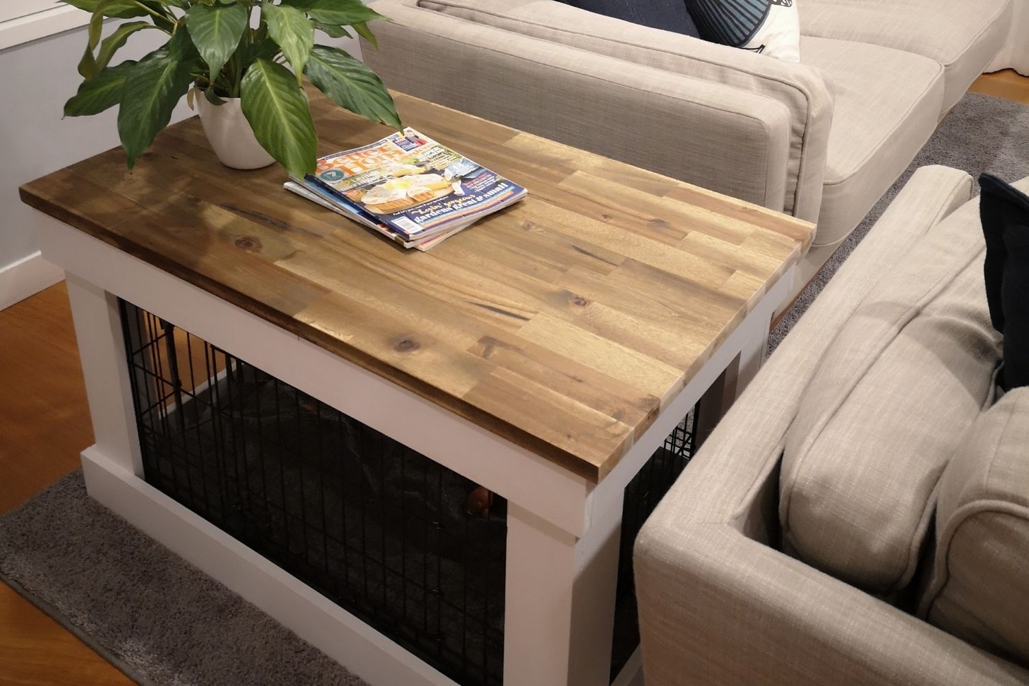 Reader project: A coastal-style, dog-crate that can be used as a side ...