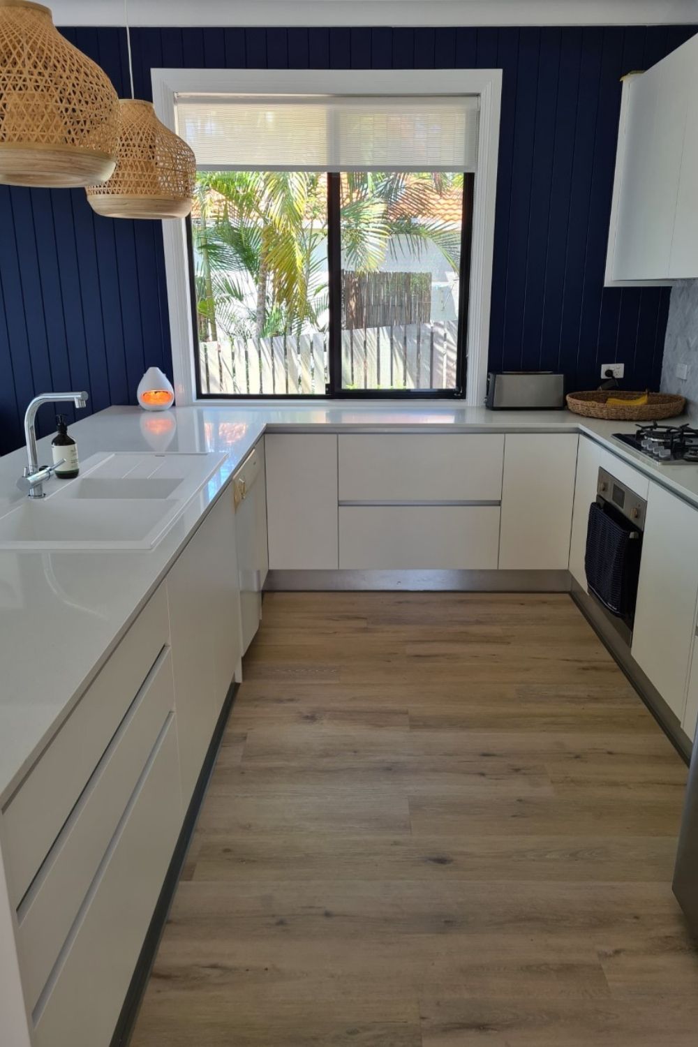 Reader Reno: Scandi-Style Kitchen with Navy VJ Wall | Better Homes and ...
