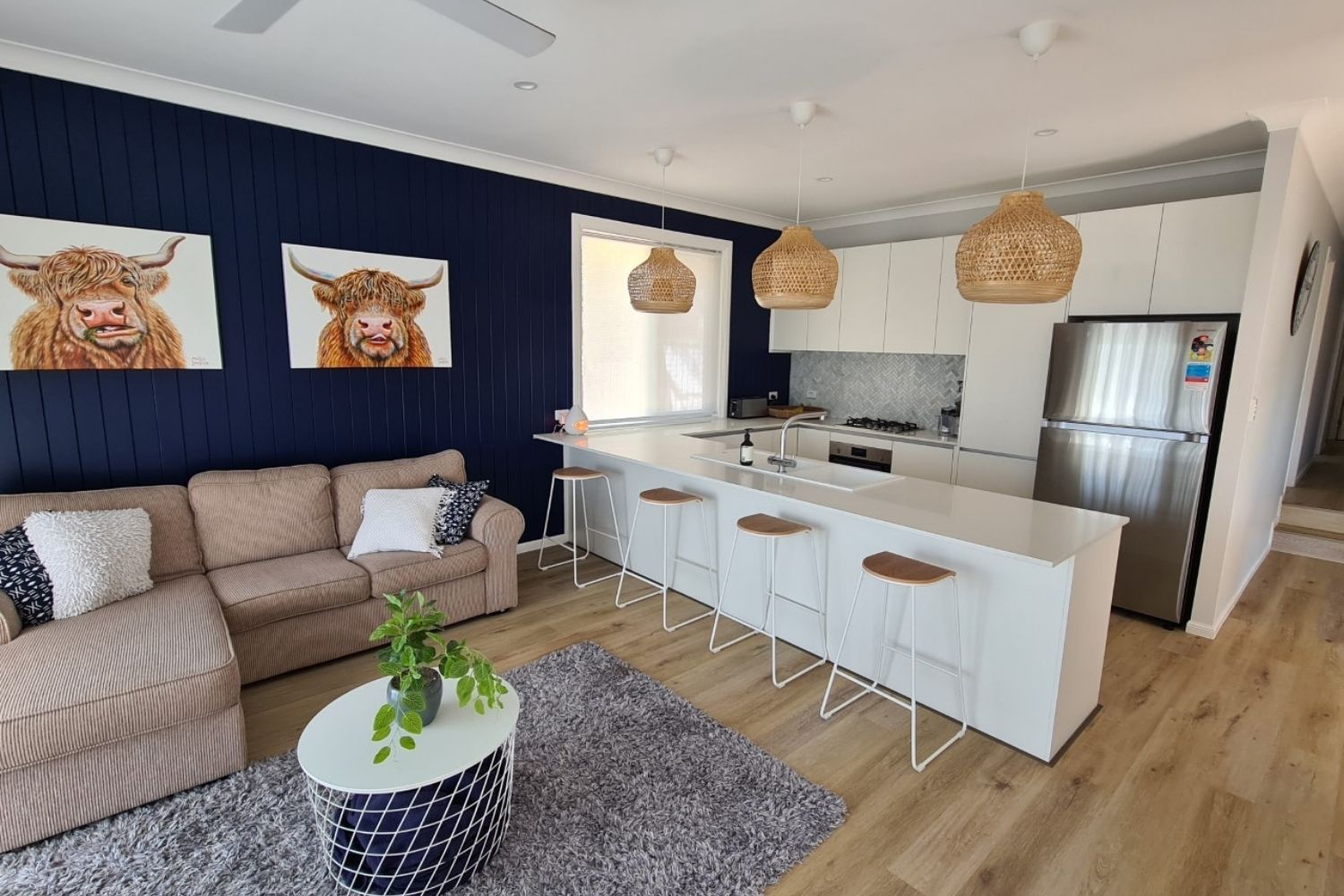 Reader Reno: Scandi-Style Kitchen with Navy VJ Wall | Better Homes and ...