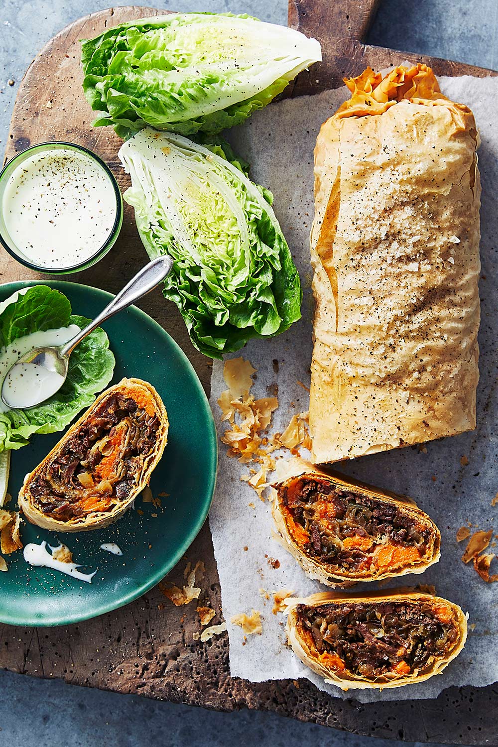 Beef, sweet potato and caramelised onion strudel Recipe | Better Homes ...