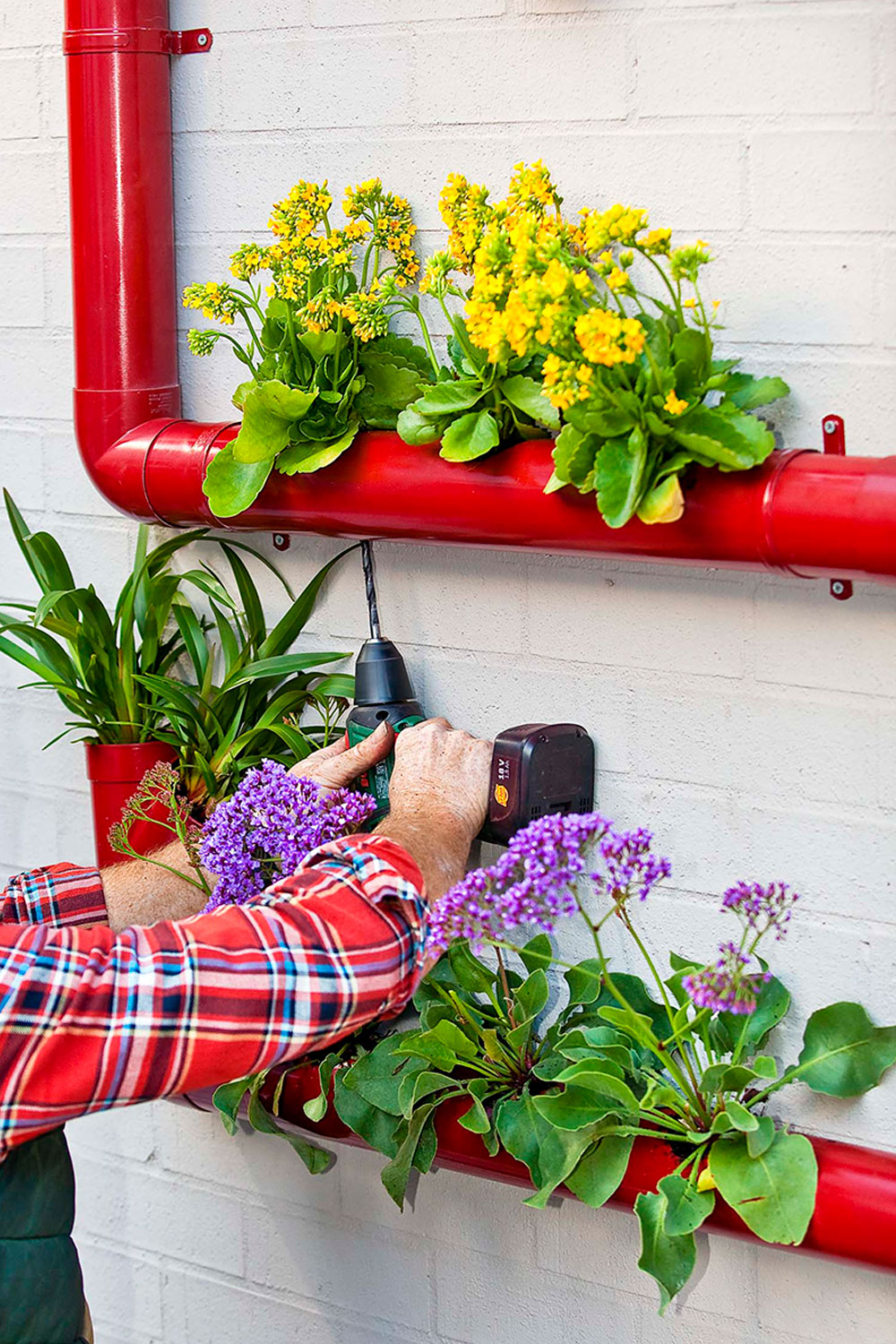 Vertical pipe garden: An industrial style planter using PVC pipe ...
