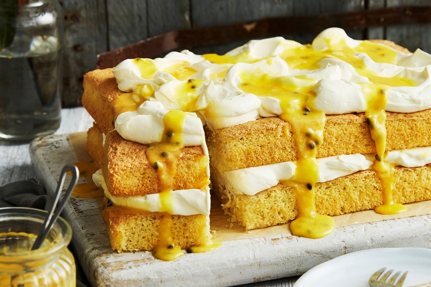 Passionfruit curd sponge slab recipe Recipe | Better Homes and Gardens