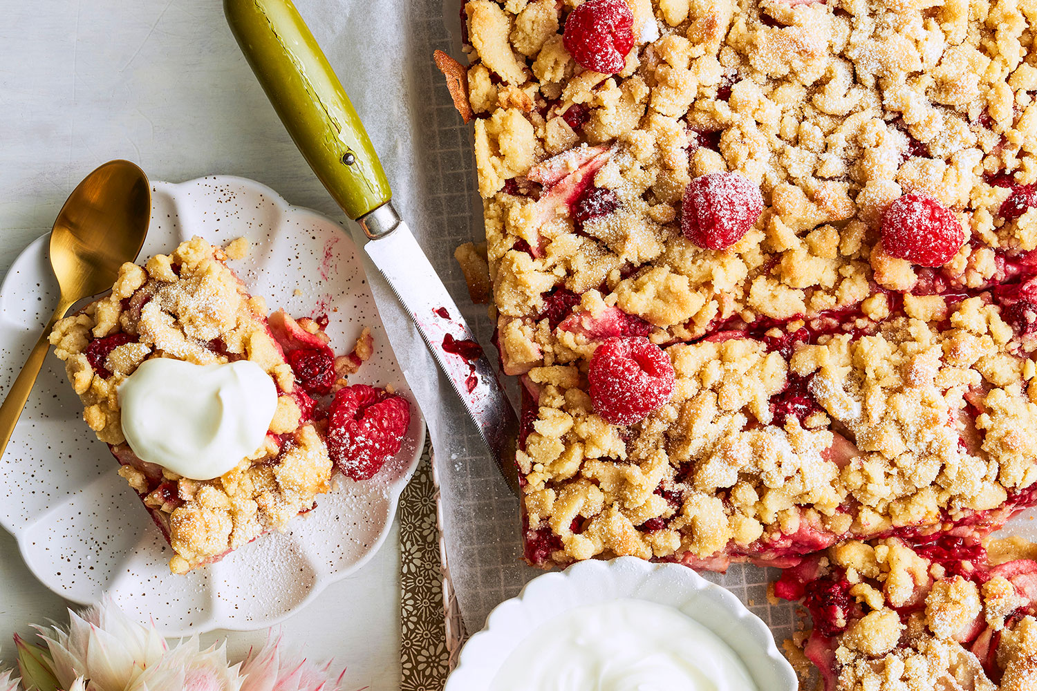Apple, Raspberry And White Chocolate Crumble Slice Recipe | Better ...