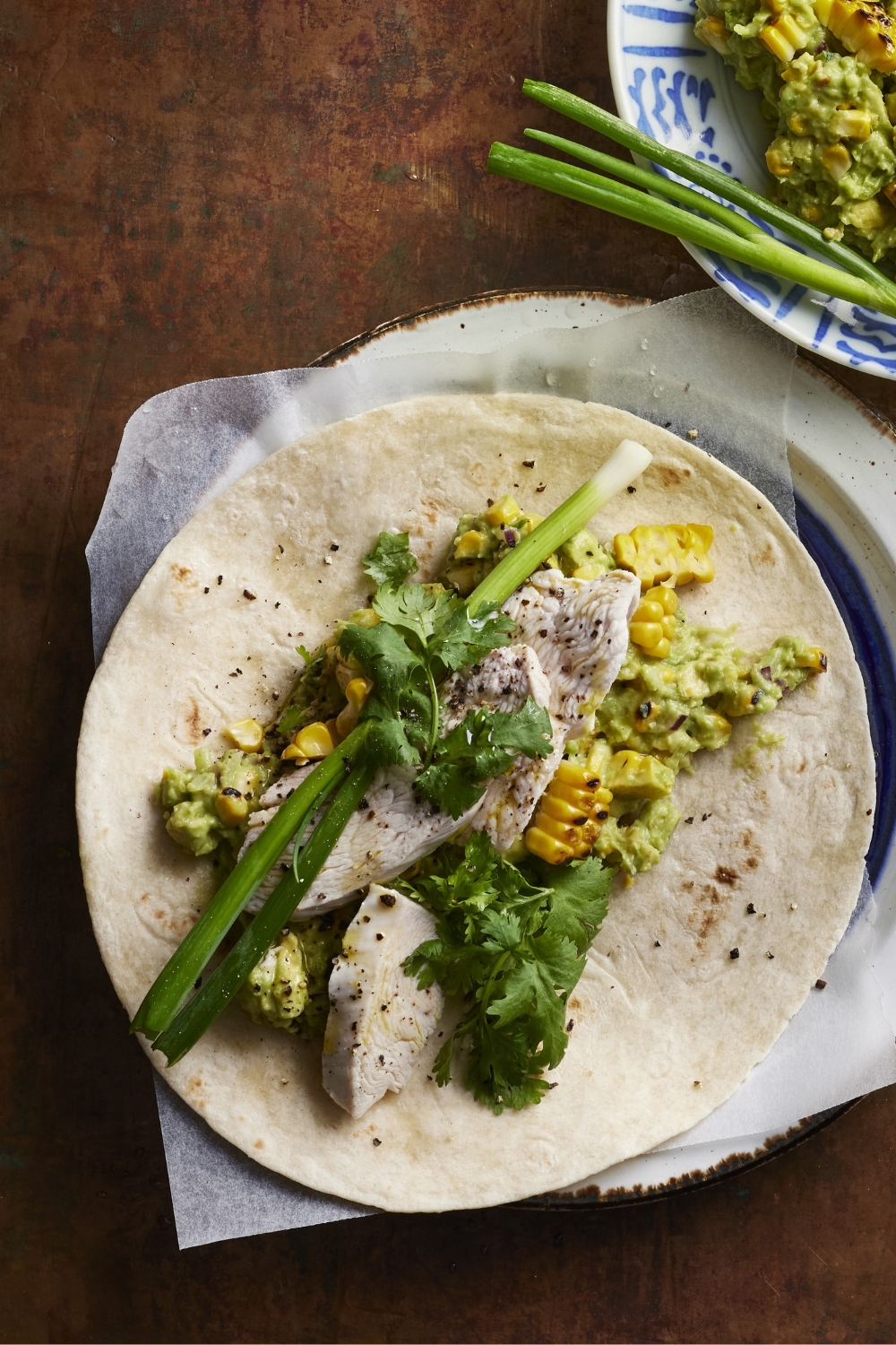 Colin’s goddess guacamole wrap with charred corn and chicken Recipe ...